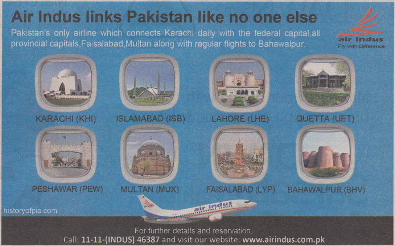 Air Indus Flights - Newspaper Ads - History of PIA - Forum